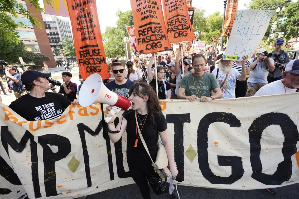 GW Hatchet: Protesters flood DC streets to decry Trump takeover ...